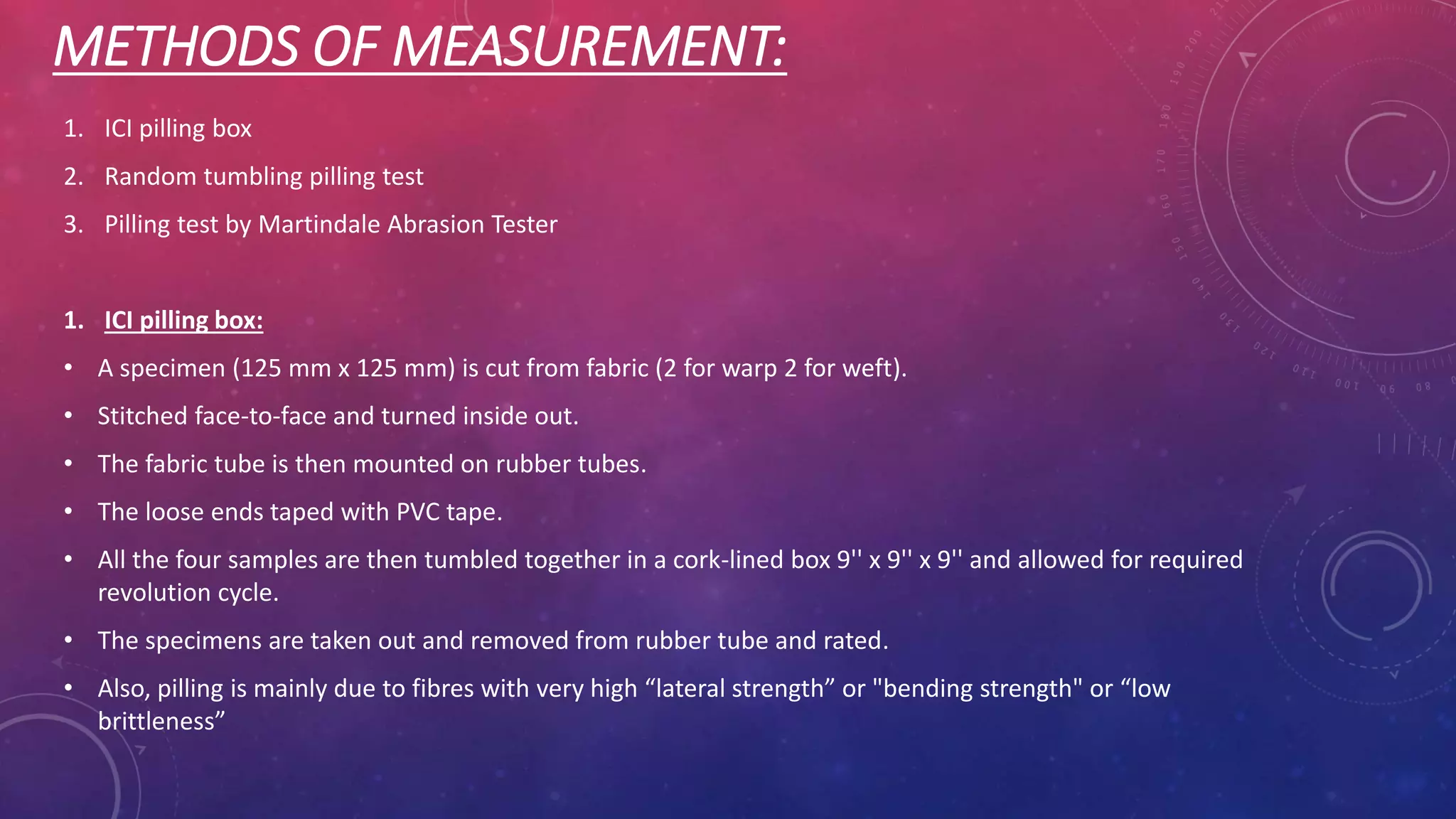 Pilling and abrasion Testing of fabrics | PPTX