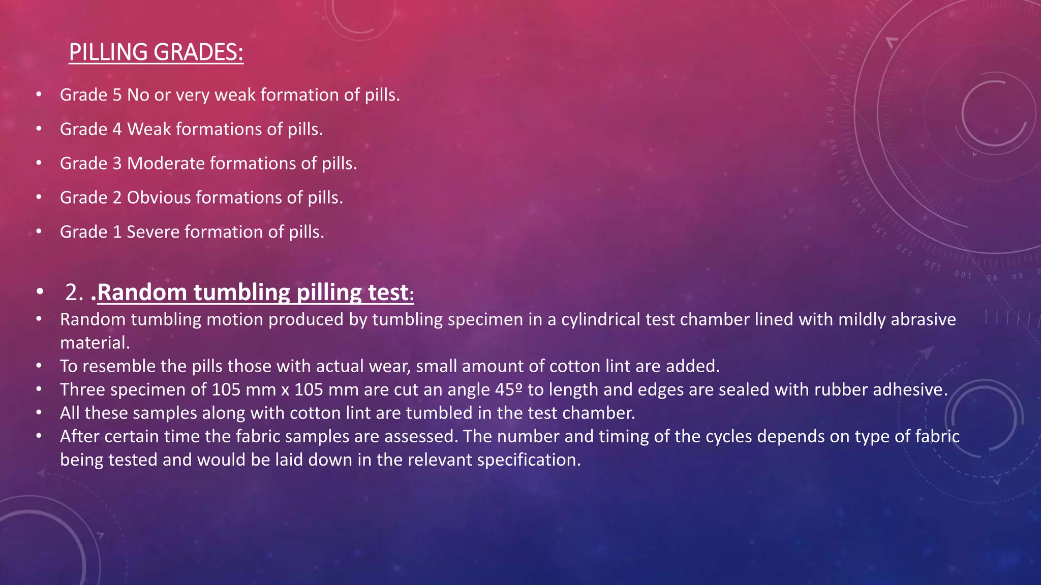 Pilling and abrasion Testing of fabrics | PPTX