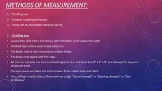 Pilling and abrasion Testing of fabrics | PPTX