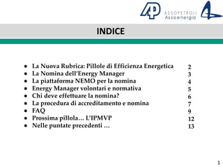 Pillola n.5 La nomina dell'Energy Manager | PDF | Gas and Electric | Home Utilities