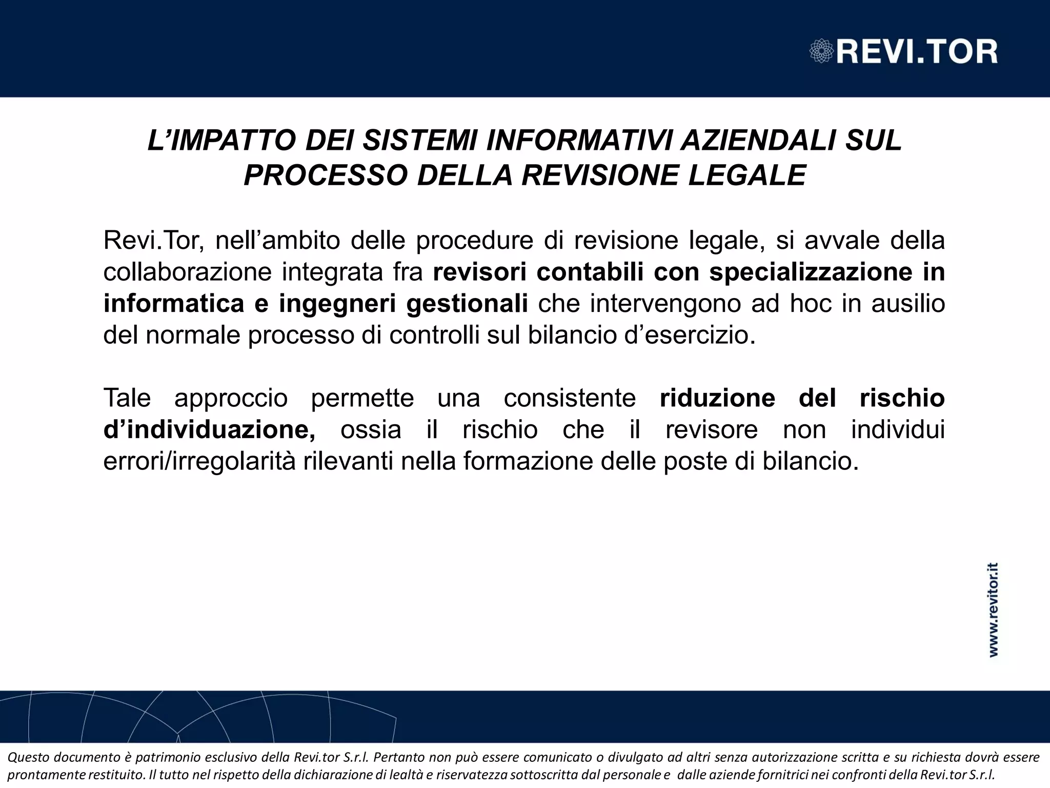 I sistemi informativi aziendali nella revisione legale | PPT