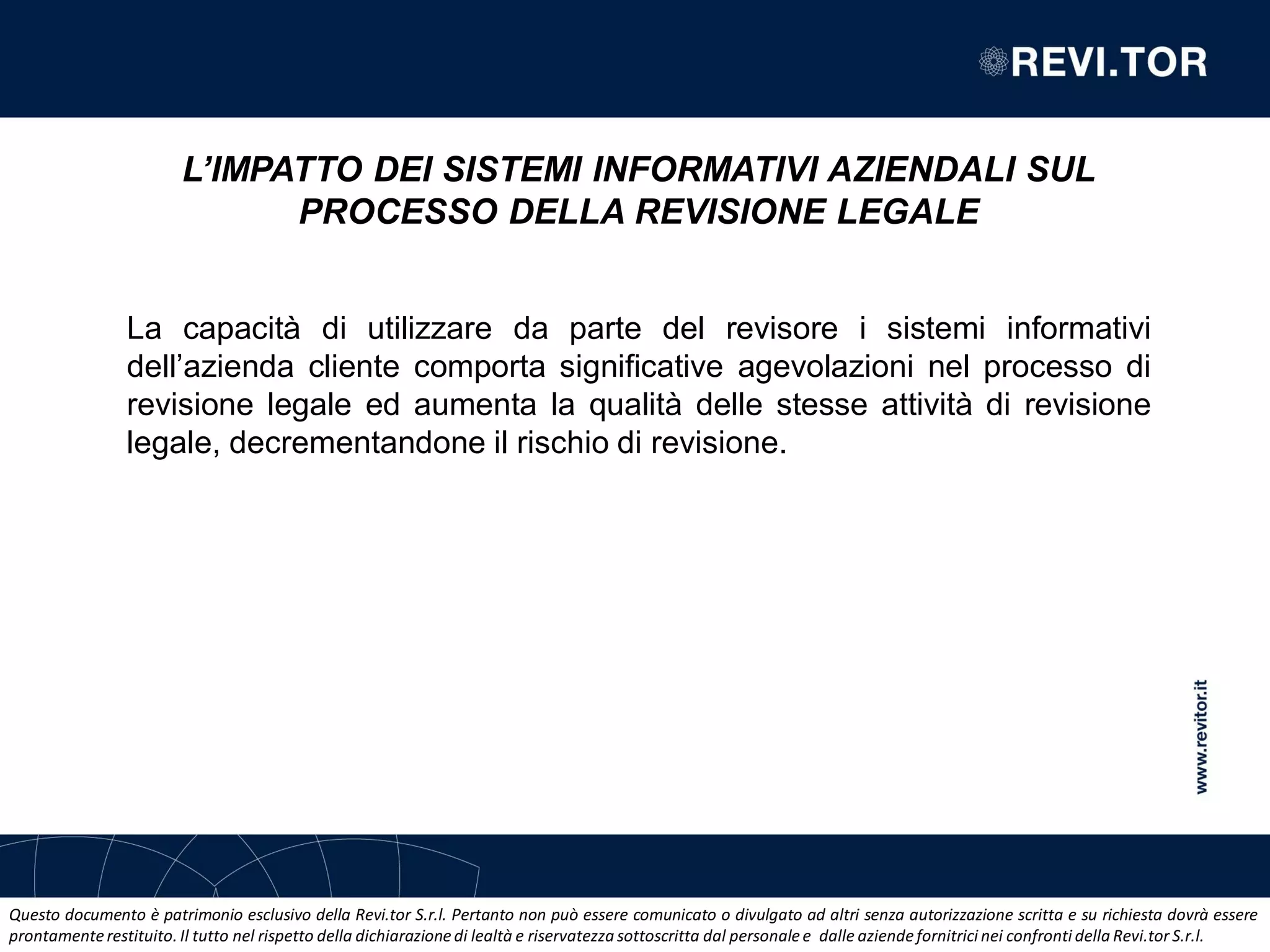 I sistemi informativi aziendali nella revisione legale | PPT