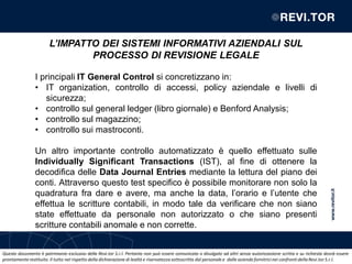 I sistemi informativi aziendali nella revisione legale | PDF