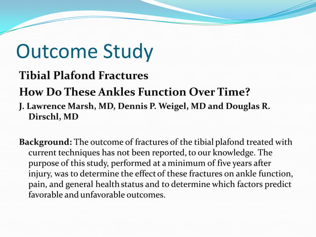 Pilon Fractures | PPTX | Death, Injury, or Military Conflict ...