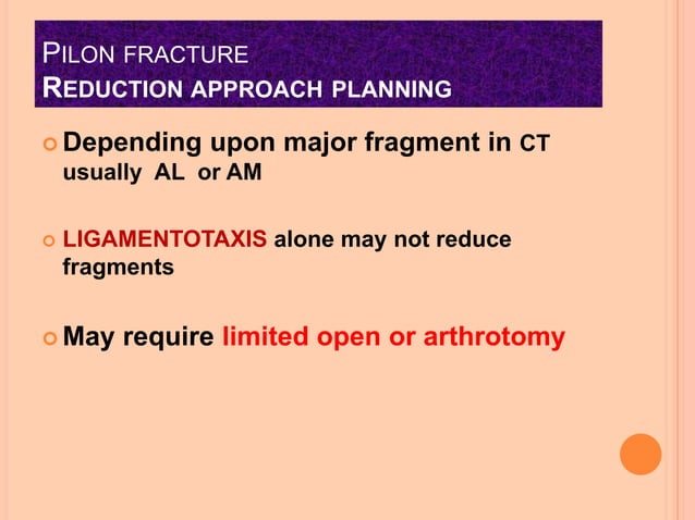 Pilon fractures reduction and fixation technics-dr mohamed ashraf-govt ...