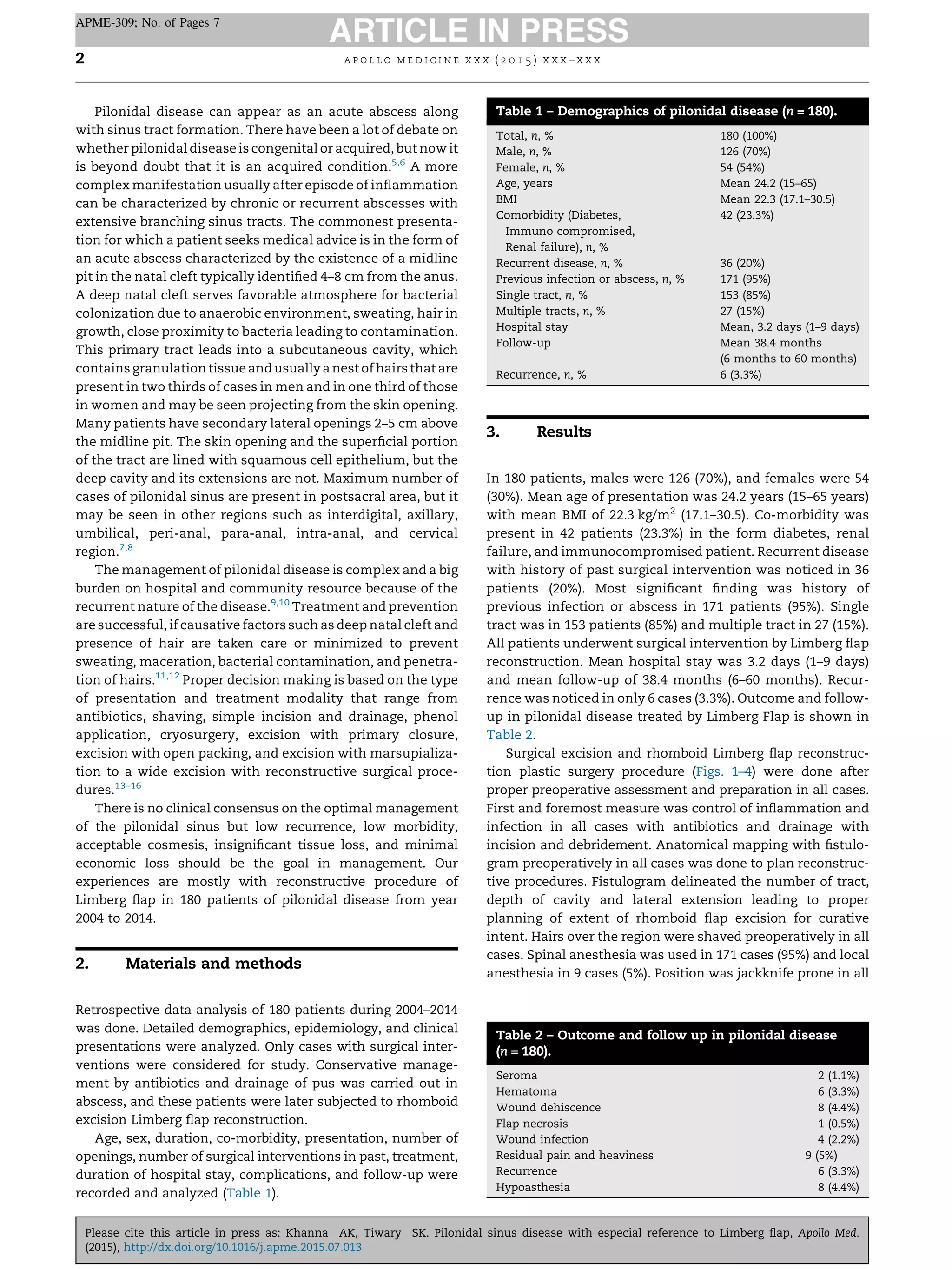 Pilonidal sinus disease with especial reference to Limberg flap | PDF