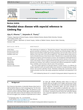 Pilonidal sinus disease with especial reference to Limberg flap | PDF