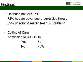 Pilot of a DNACPR Form at University Hospital Limerick (Presentation ...