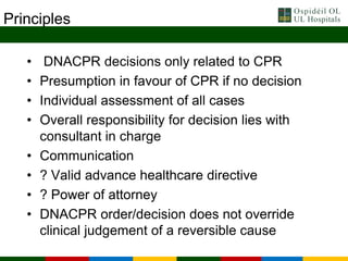 Pilot of a DNACPR Form at University Hospital Limerick (Presentation ...