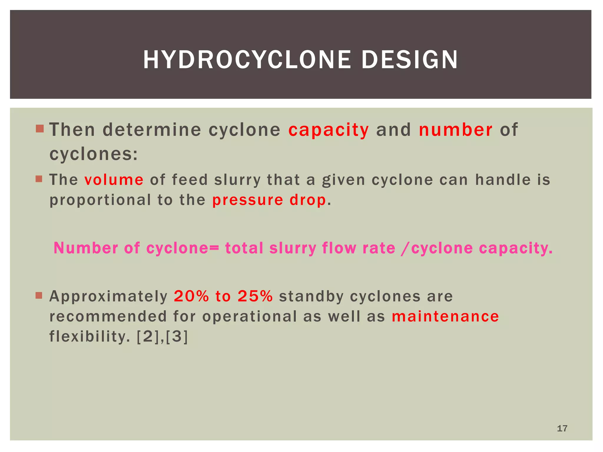 Pilot plant testing for hydrocyclone design | PPTX