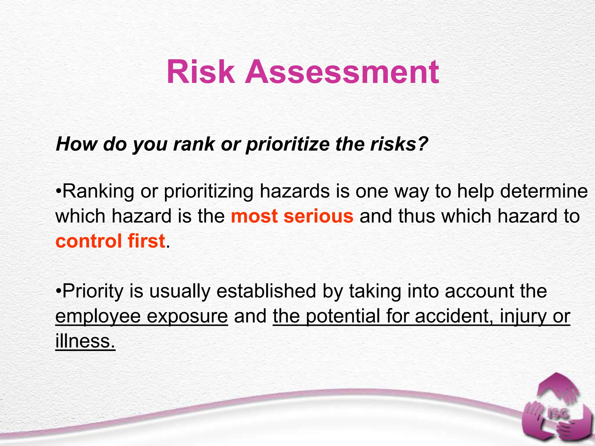 pilot-Risk_Assessment_at_Workplace.ppt | Medical Tests | Medical Health