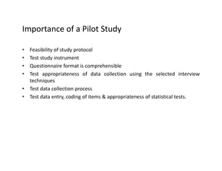 Pilot study in social sciences | PPT