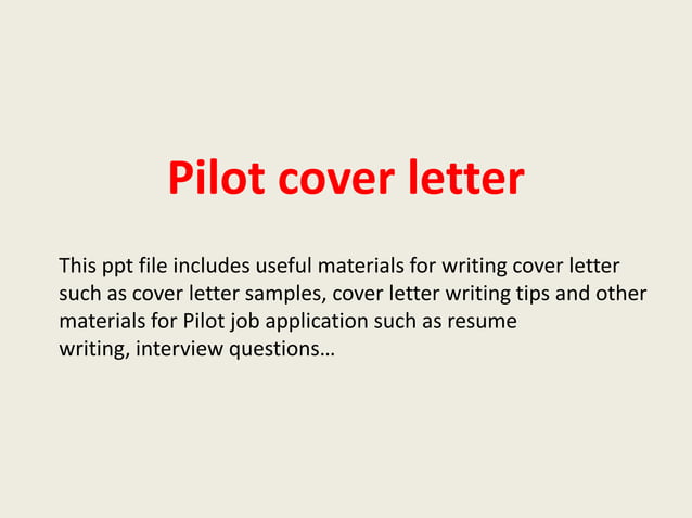 Pilot cover letter | PPT