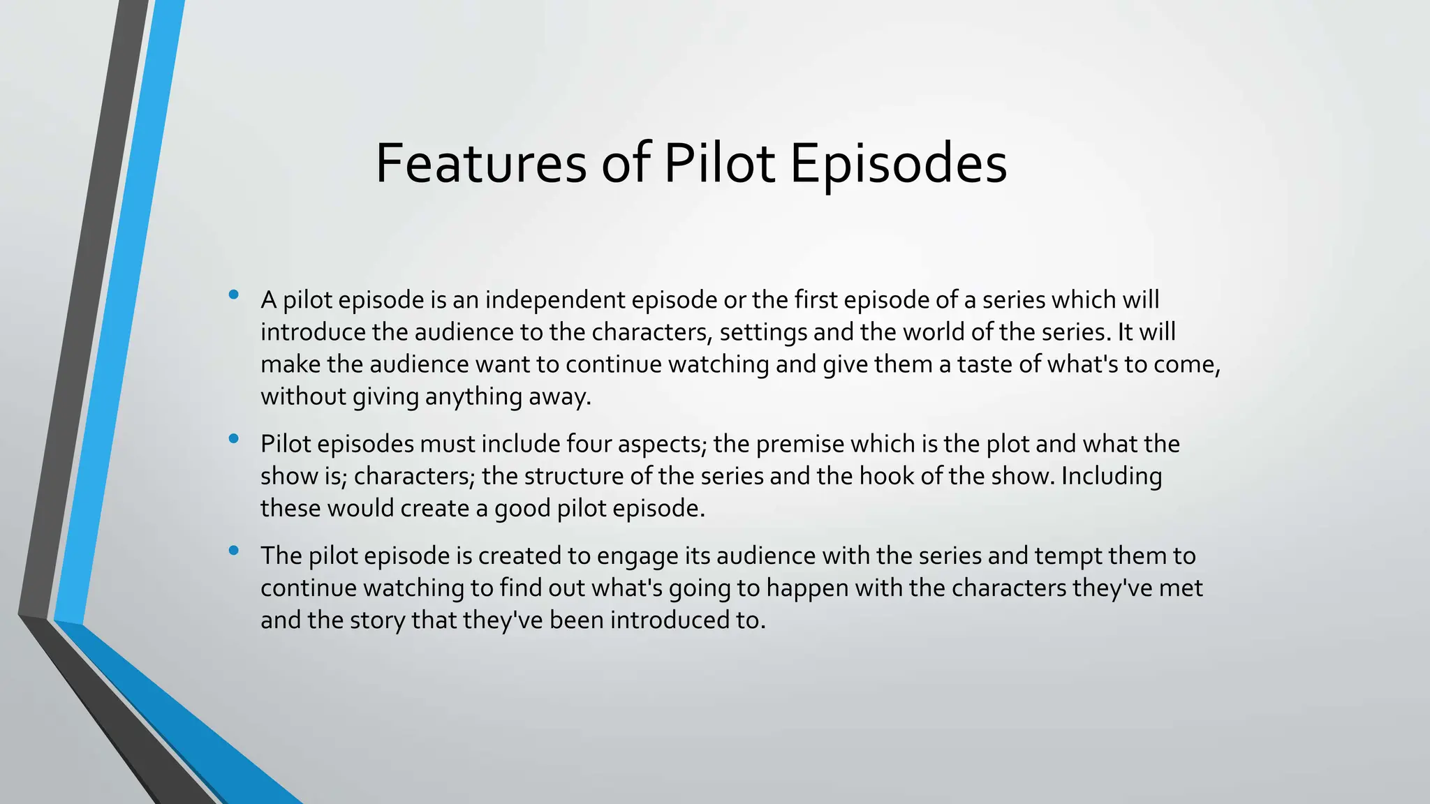 Features of Pilot Episodes | PPTX