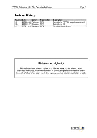 PEPPOL Pilot Execution Guidelines | PDF