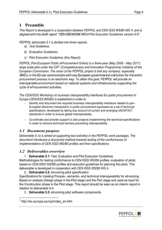 PEPPOL Pilot Execution Guidelines | PDF