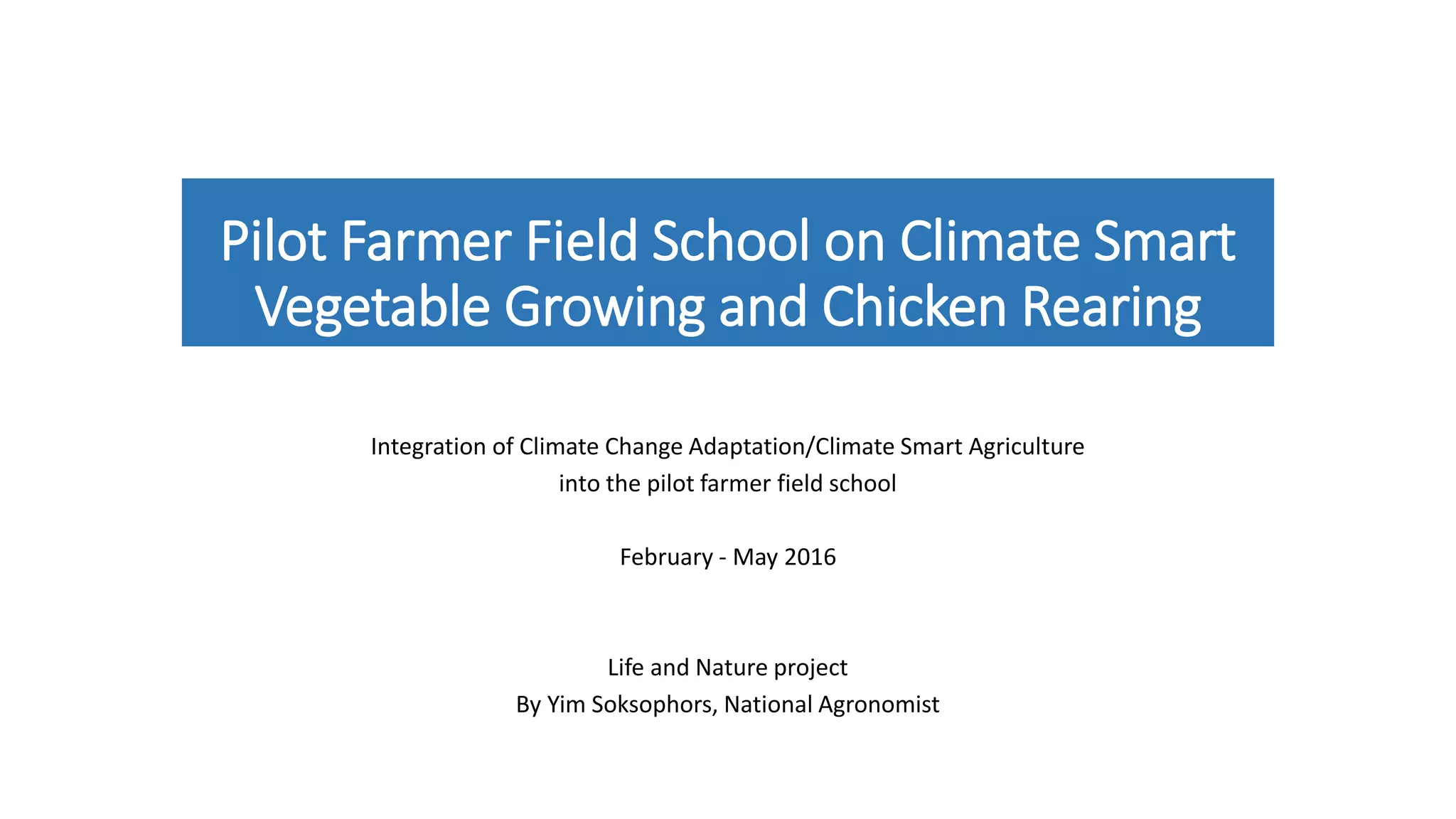 Pilot farmer field school (ffs) | PPTX