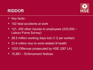 Reporting of Injuries, Diseases and Dangerous Occurrences Regulations | PPT