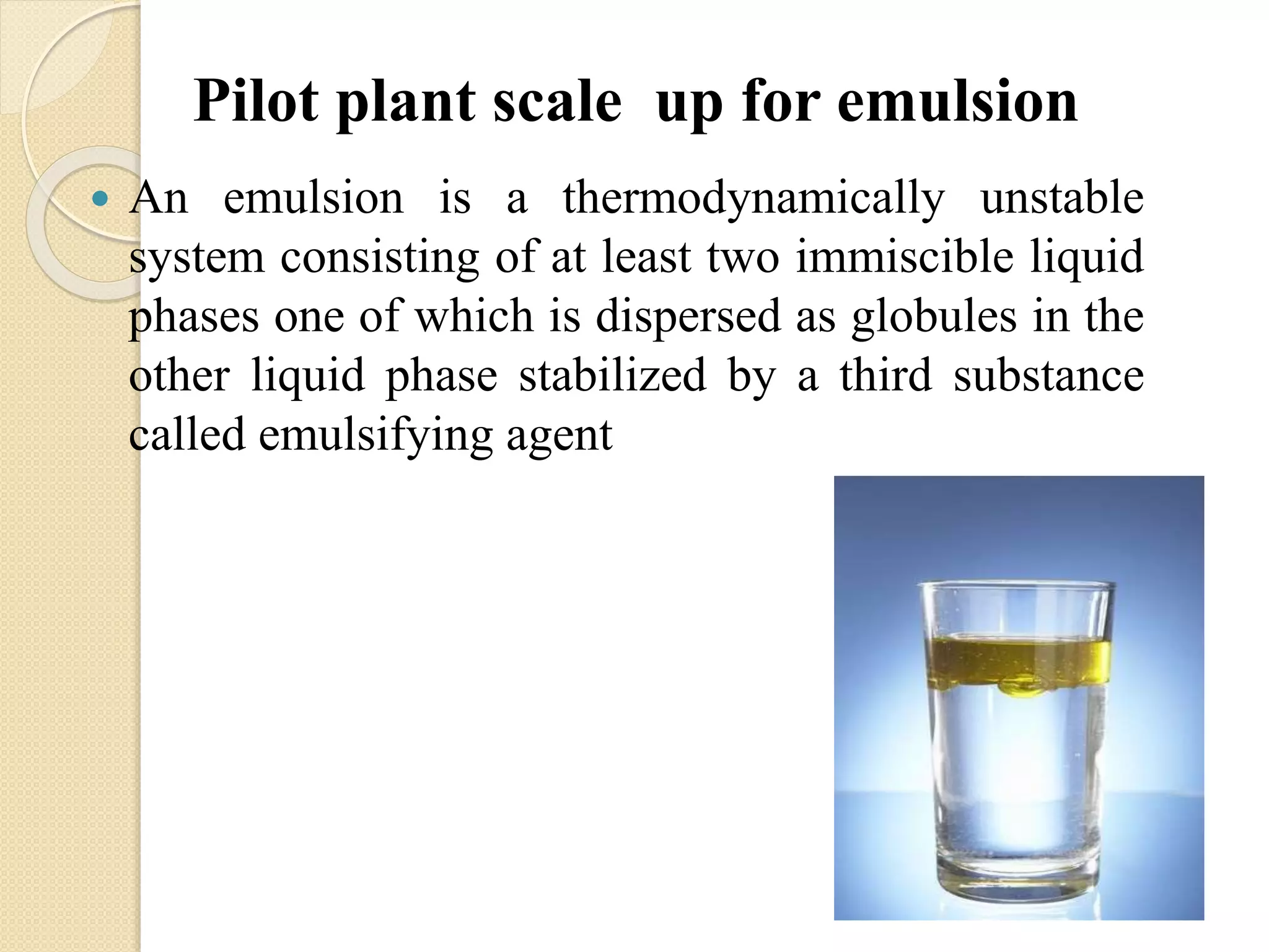 Pilot plant Techniques and Product consideration for liquid dosage ...