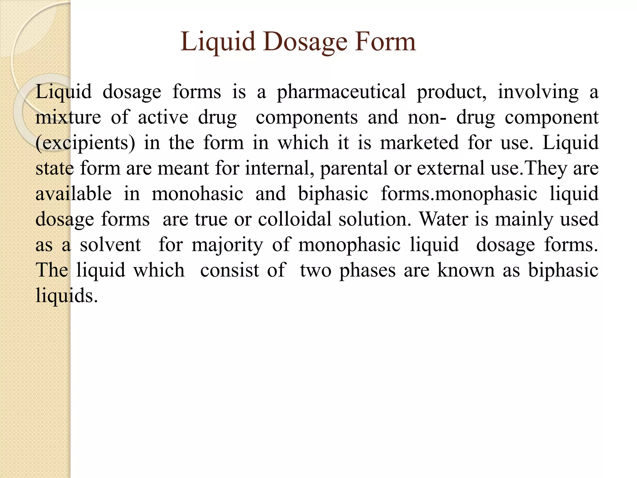 Pilot plant Techniques and Product consideration for liquid dosage ...