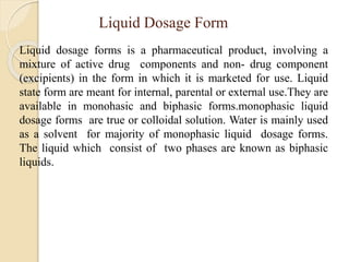 Pilot plant Techniques and Product consideration for liquid dosage ...
