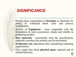 Pilot plant scale up. | PPTX