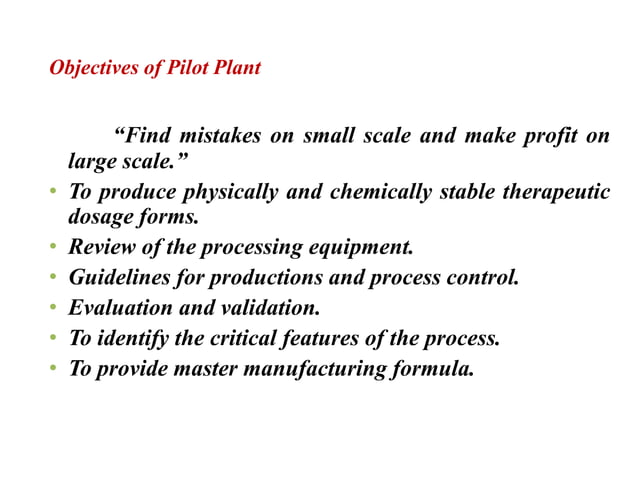 Pilot plant scale up techniques (1) | PPTX