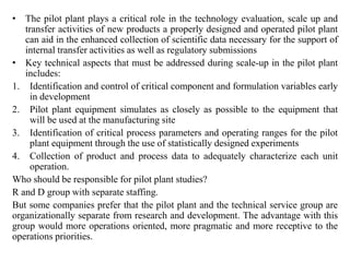 Pilot plant scale up techniques (1) | PPTX