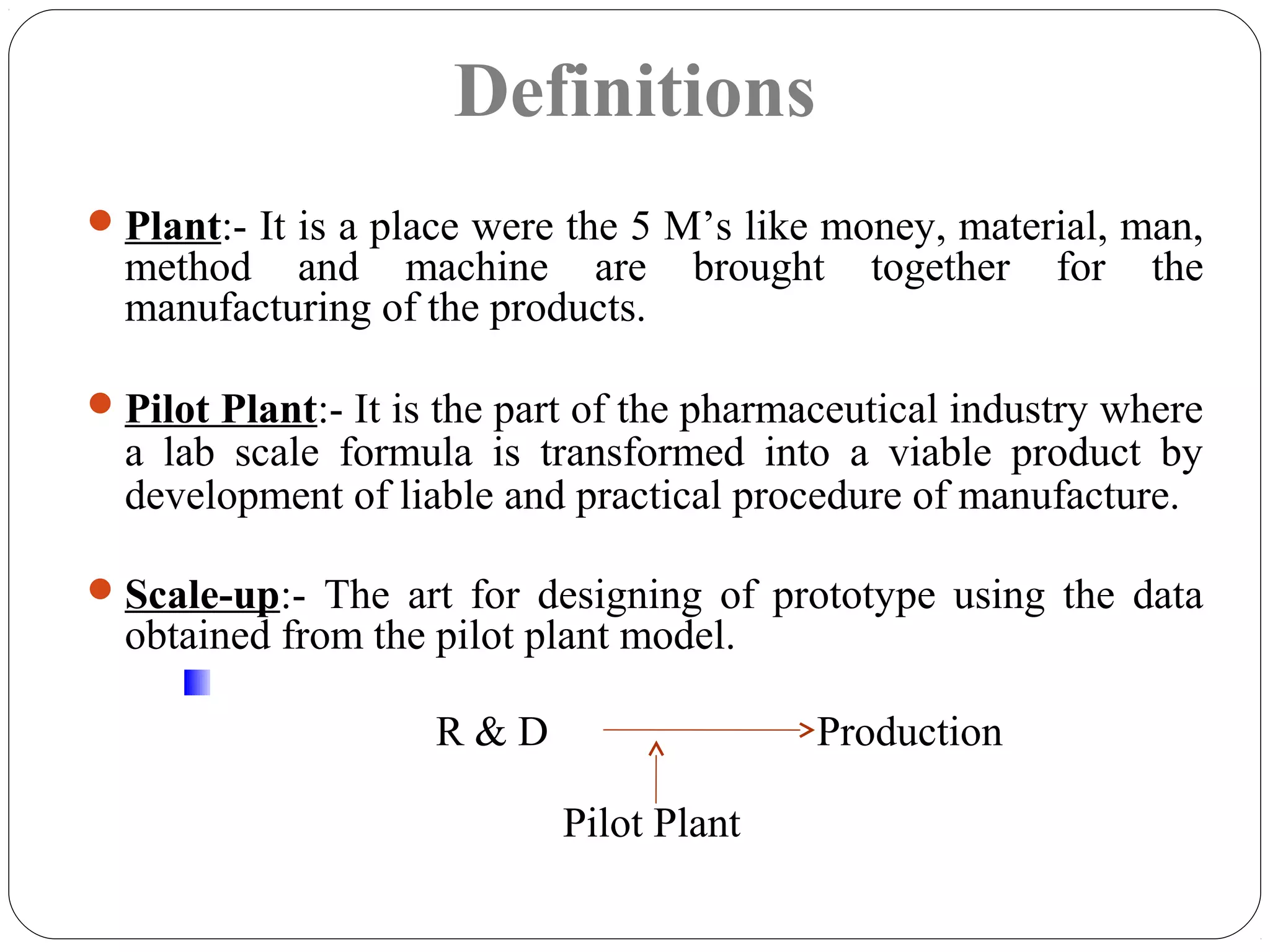 Pilot plant scale up techniques | PPT