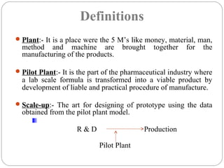Pilot plant scale up techniques | PPT