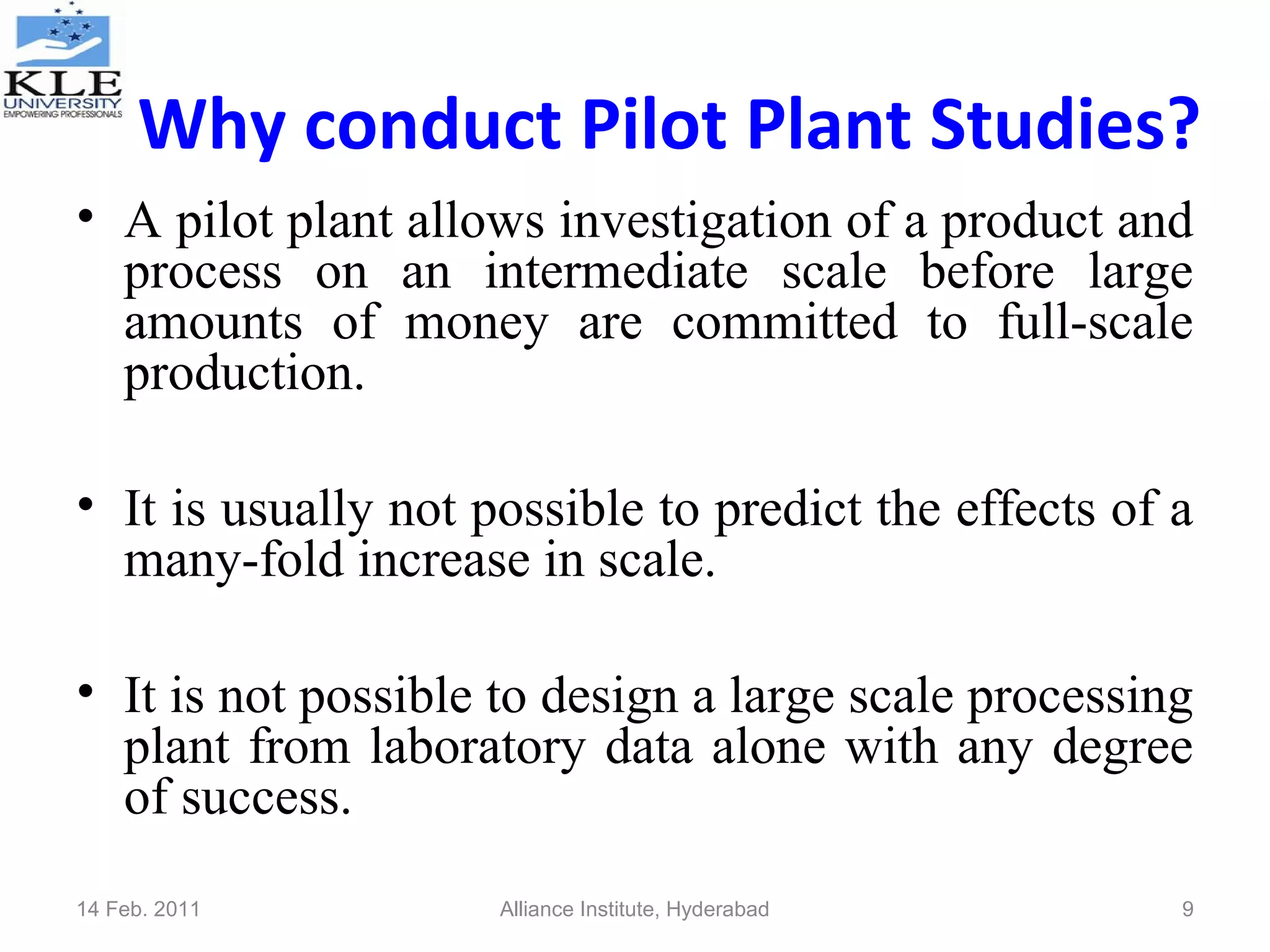 Pilot plantscaleuptechniquesusedinpharmaceuticalmanufacturing | PPT