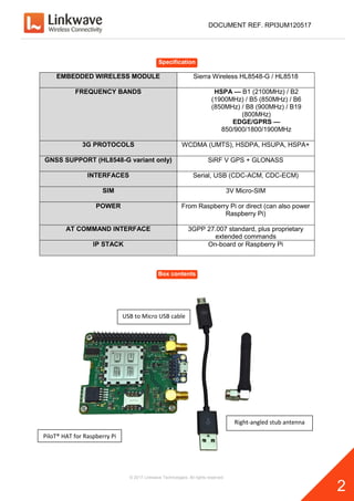 Pilot Raspeberry pi 3g user manual | PDF