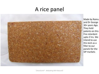 Sorghum and other Agri Fiber Boards | PPT