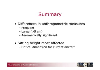 Pilot selection anthropometry a comparison with measures taken by a ...