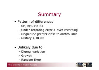 Pilot selection anthropometry a comparison with measures taken by a ...