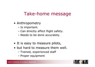 Pilot selection anthropometry a comparison with measures taken by a single avmo- smith | PDF