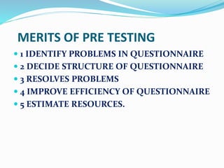 Pilot study &pre testing ppt1 | PPTX