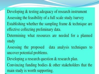 Pilot study &pre testing ppt1 | PPTX