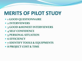 Pilot study &pre testing ppt1 | PPTX