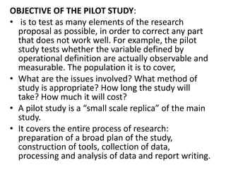 Pilot study-research | PPTX | Educational Assessment | Education