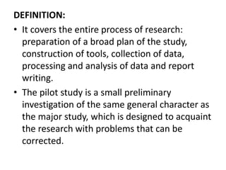 Pilot study-research | PPT