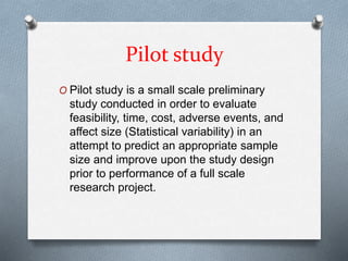 Pilot study.pptx -----nursing research-- | PPTX