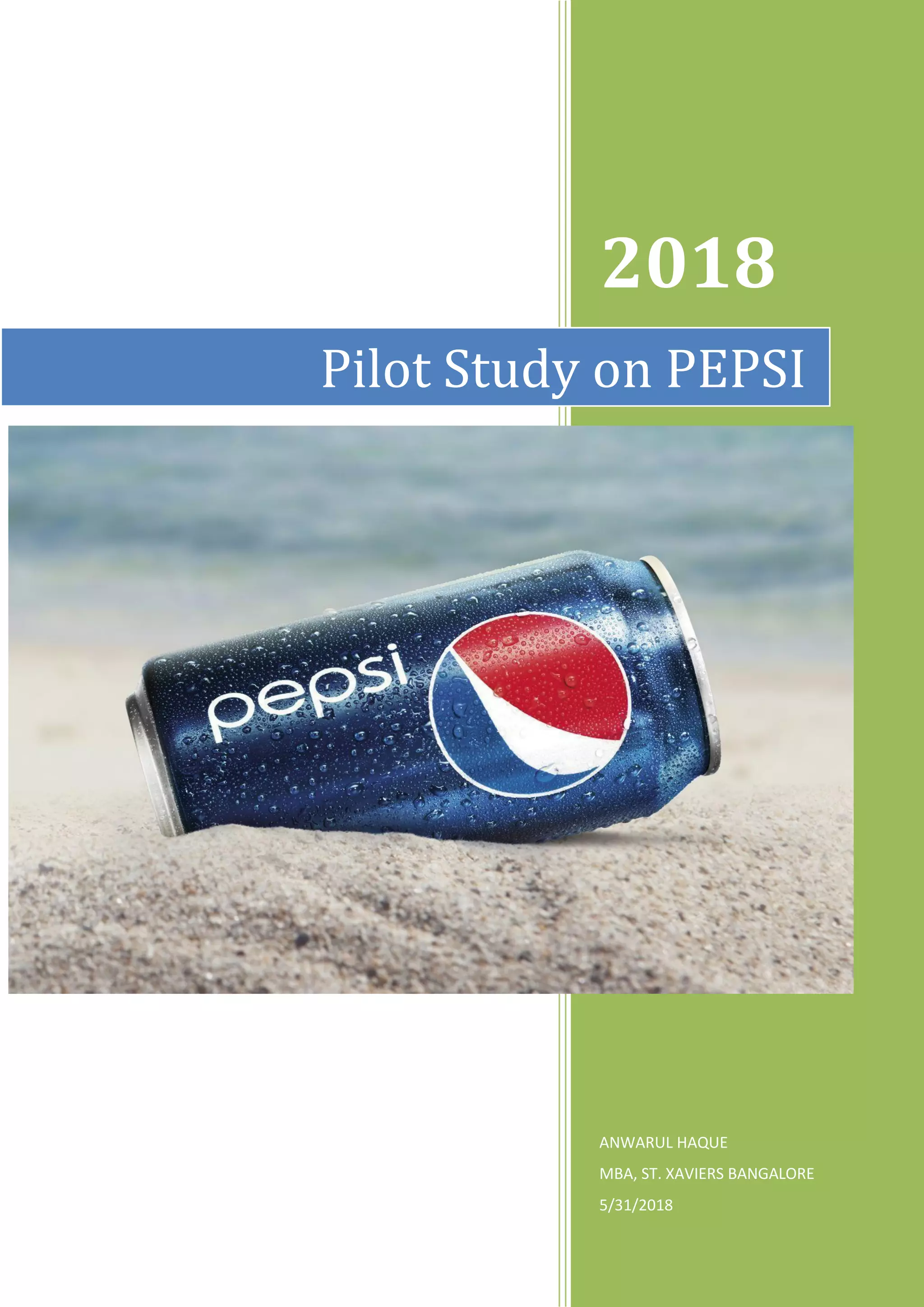 Pilot study pepsi | PDF