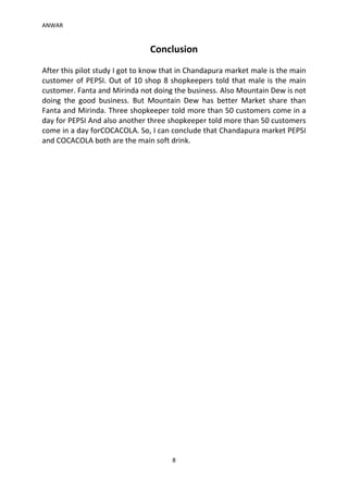 Pilot study pepsi | PDF