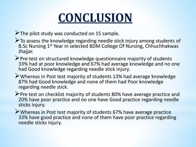 PILOT STUDY PPT BY ADI on prevention and post exposure prophylaxis of ...