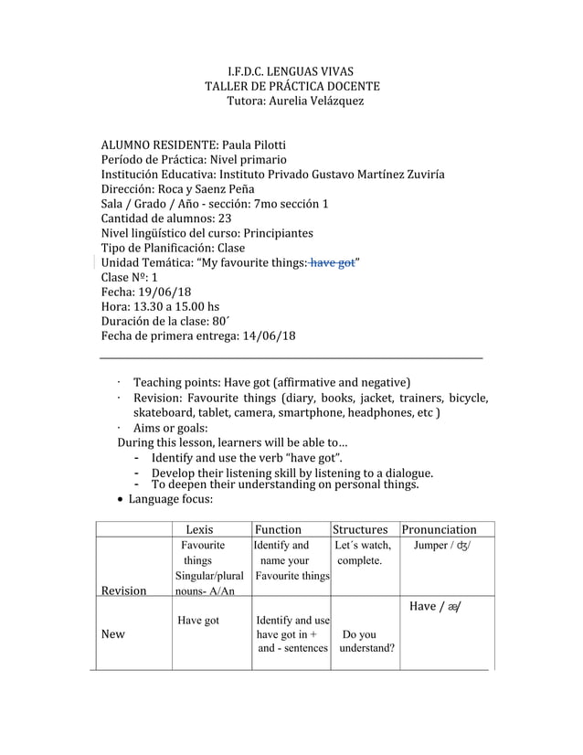 Lesson plan 1 | DOC | Homework and Study | Education