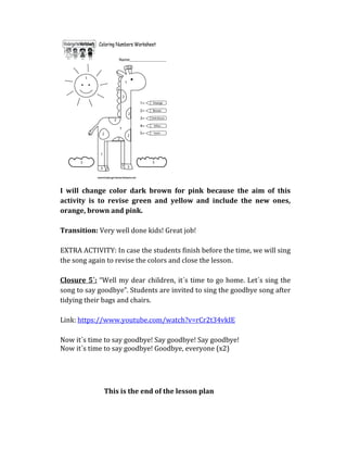Lesson plan 3 - Kindergarten | DOC