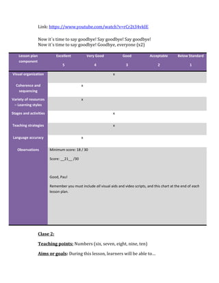 Lesson plan 1 & 2 | PDF