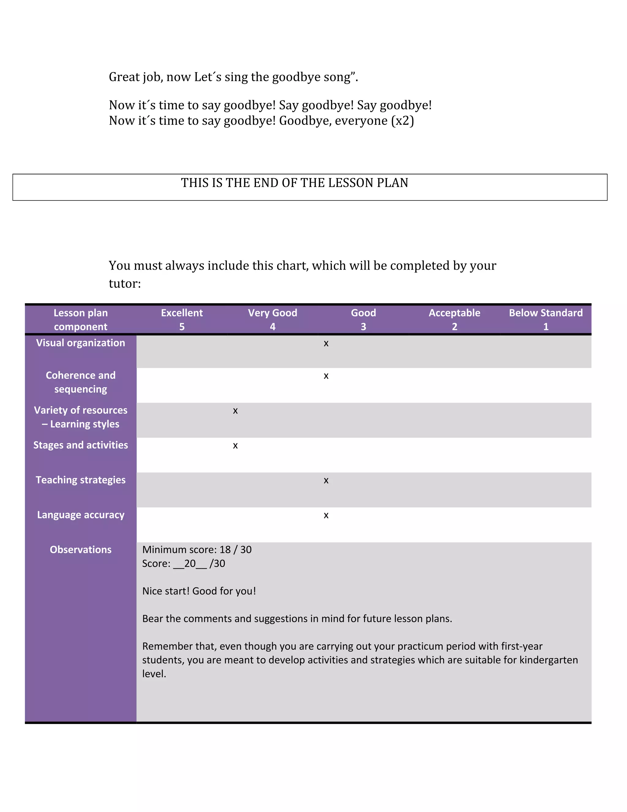 Mock lesson plan | PDF