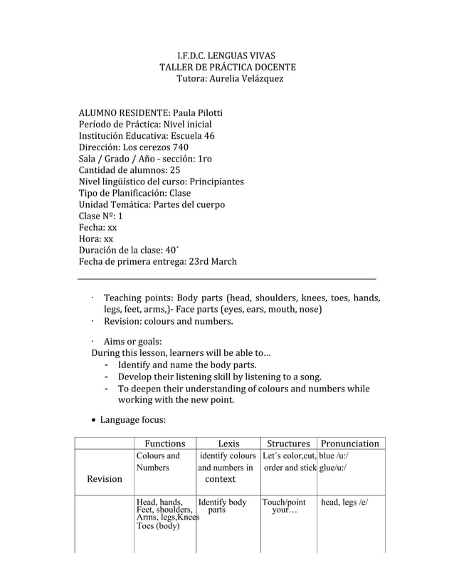 Mock lesson plan | PDF